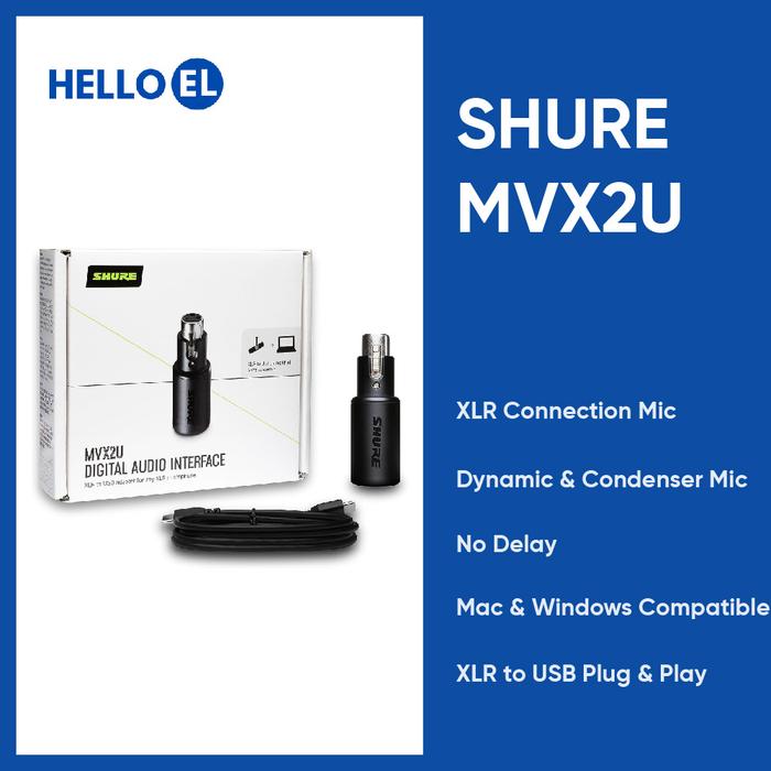 Jual Shure MVX2U MV X2U XLR to USB Digital Audio Interface - Kota ...