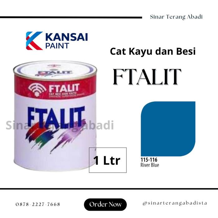 Jual Cat kayu & besi Kansai Paint 1 KG Ftalit 116 River Blue KF - 16 ...