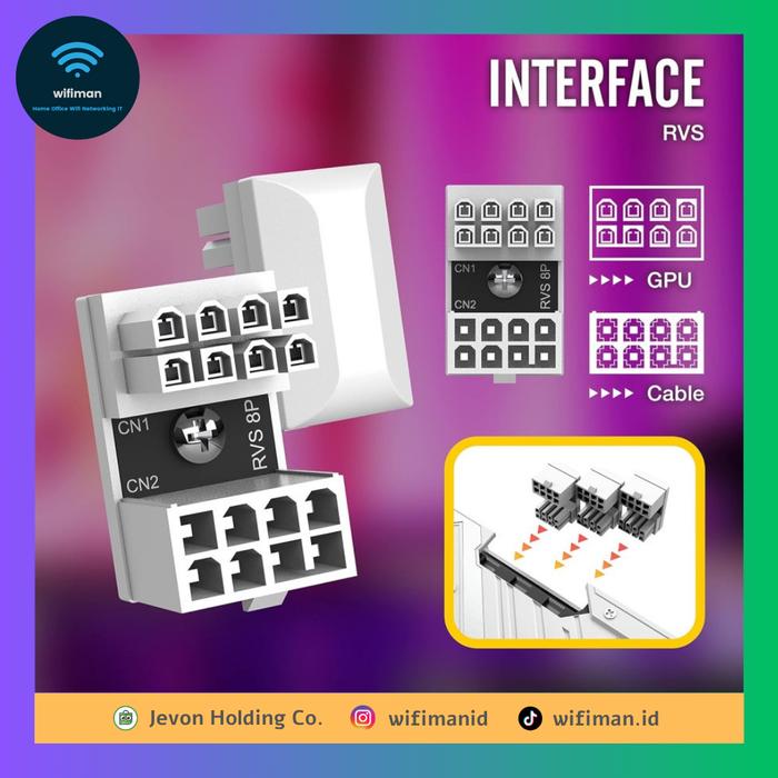 Jual EZDIY PCIe 8 Pin 180 Angle Adaptor U Turn VGA GPU 8Pin 8P Hitam ...