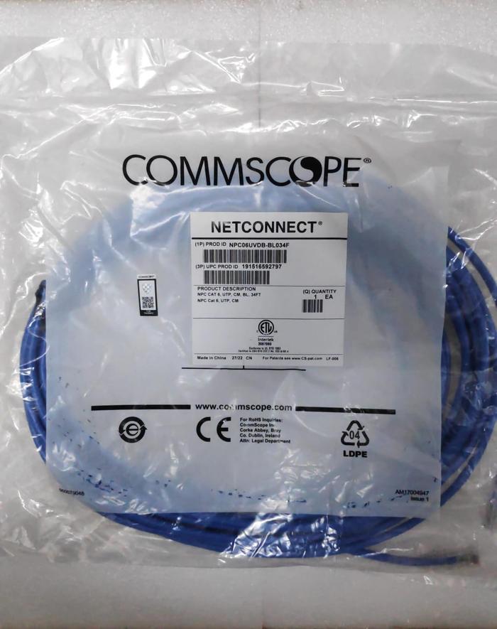 Jual AMP Patch cord cat6 / Patchcord cat.6 Utp 34FT (10Meter) Original - Jakarta Pusat ...