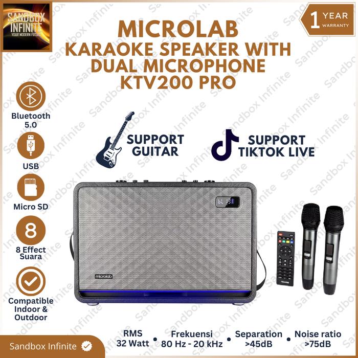 Jual Microlab KTV200 Pro Microphone Wireless 120W RMS Bluetooth Speaker ...
