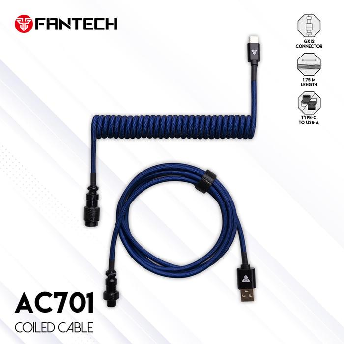 Jual Kabel Keyboard Fantech AC701 Coiled Cable Type C - Navy Blue ...