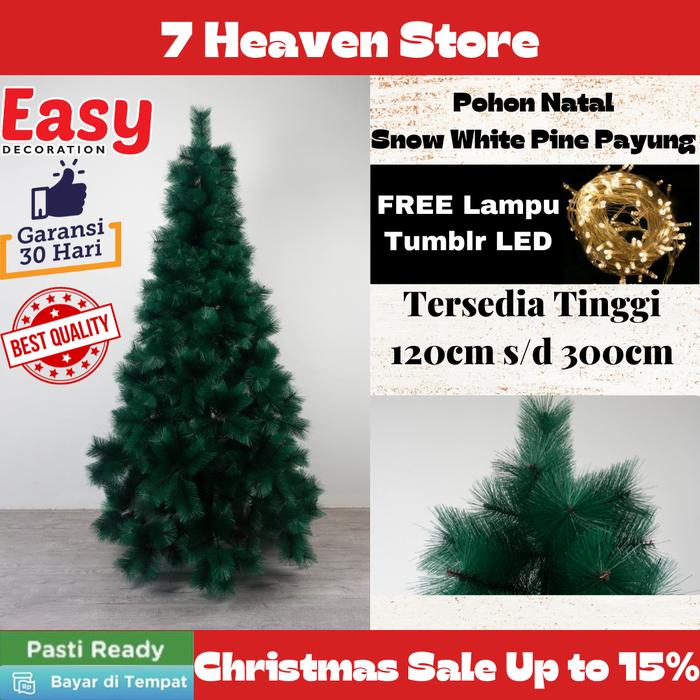 Jual Pohon Natal Ukuran 1.8 Meter 1.8m 180cm 6 ft 6ft Snow White Pine ...
