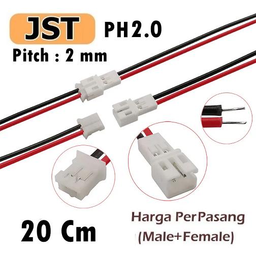 Jual Socket JST PH2.0 2P Male Female PH 2.0mm 2 Jalur Kabel Plug Jack 20cm - Jakarta Barat ...