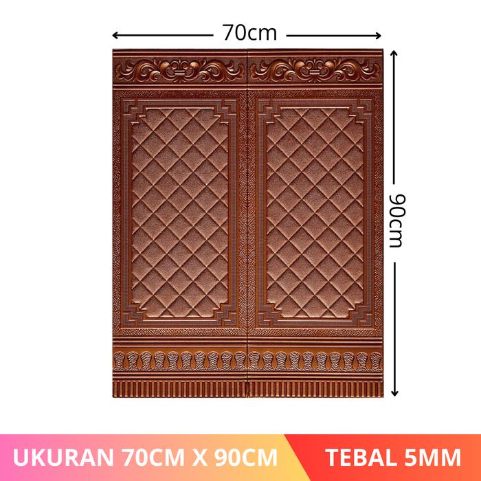 Jual Wallpaper Dinding 3D Foam Wall Panel Bata 70cm x 77cm Tebal 5mm - Pintu Coklat - Jakarta ...