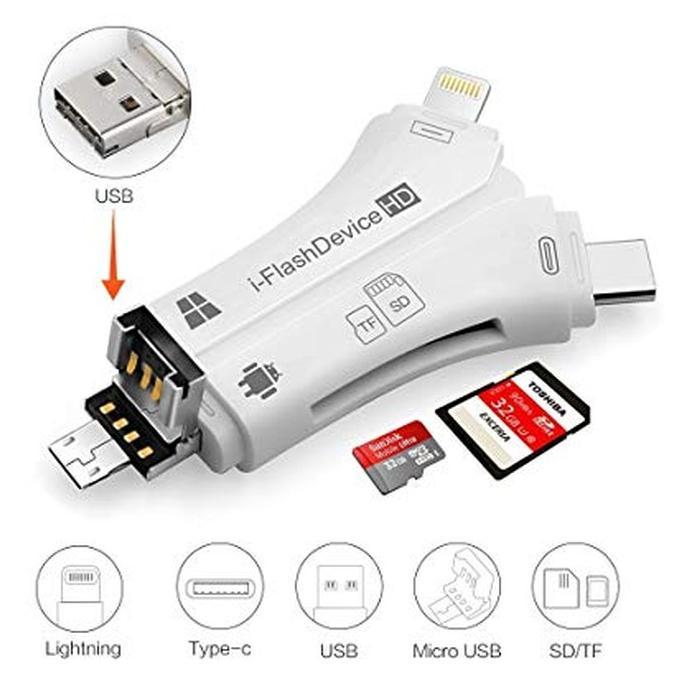 Jual i Flash Drive SD Card Reader Micro SD TF micro usb / lightning ...