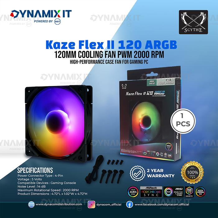 Jual Fan Scythe Kaze Flex II 120 ARGB PWM 2000 RPM 120mm ARGB Sync - Kota Surabaya - Dynamix IT ...