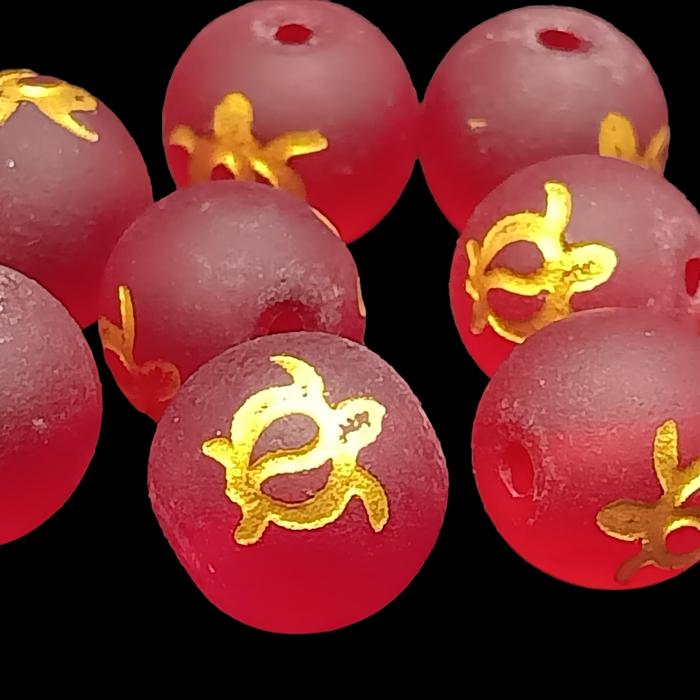 Jual Butiran Batu Giok China Jadeite Asli 10mm Ukiran Kura-Kura Merah ...