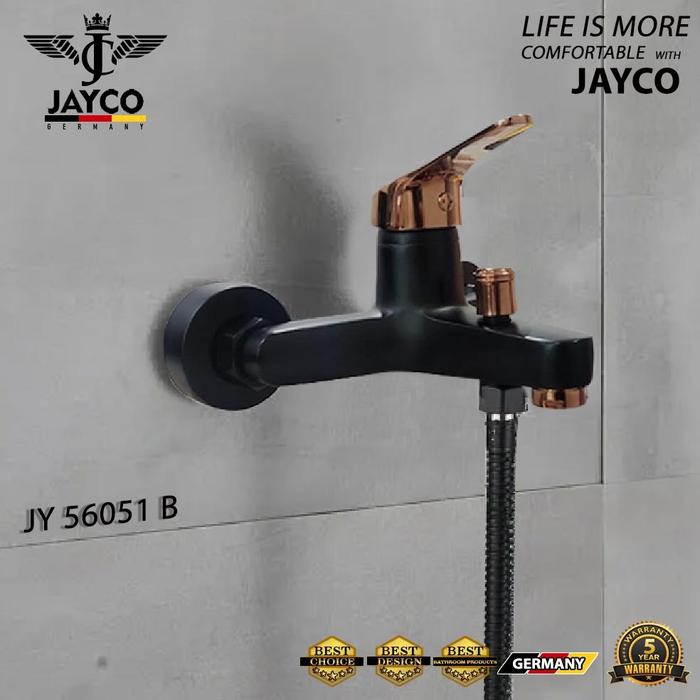 Promo JAYCO Kran Shower Bathub Gold Black / Keran Shower Mixer Panas ...