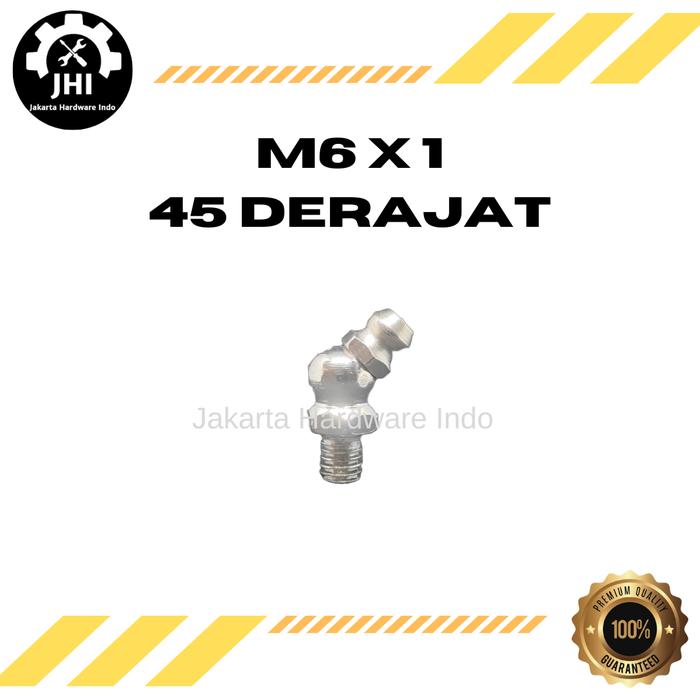 Jual NEPEL GREASE 6MM M6*1 45° / NIPPLE GREASE / NEPEL GEMUK STEEL ...