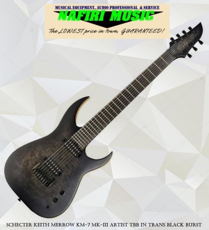 Jual Schecter Keith Merrow KM-7 MK-III Artist TBB in Trans Black Burst ...