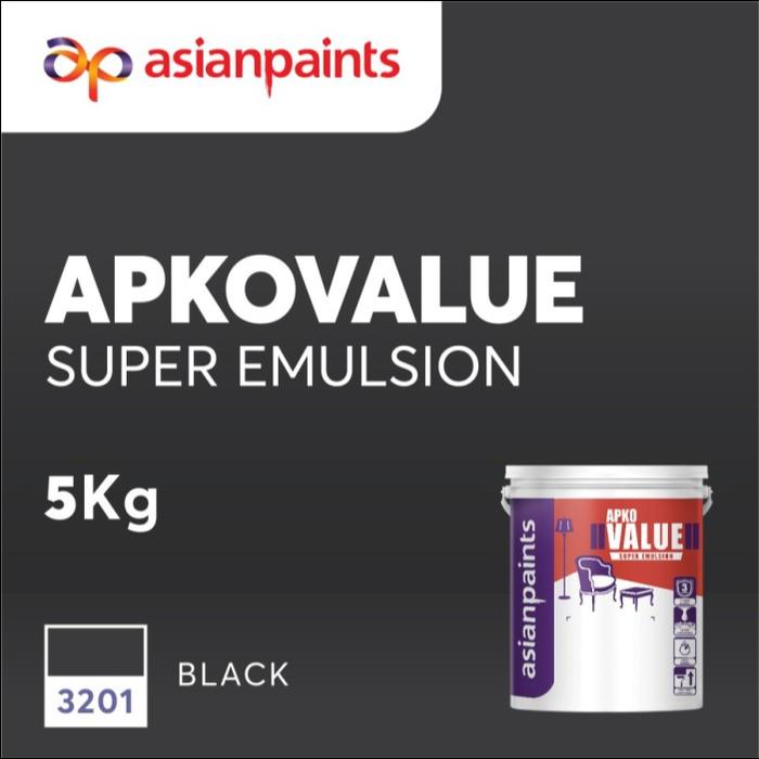 Jual Cat Tembok & Plafon ASIAN PAINT APKO Value Hitam / 3201 Black 5kg ...