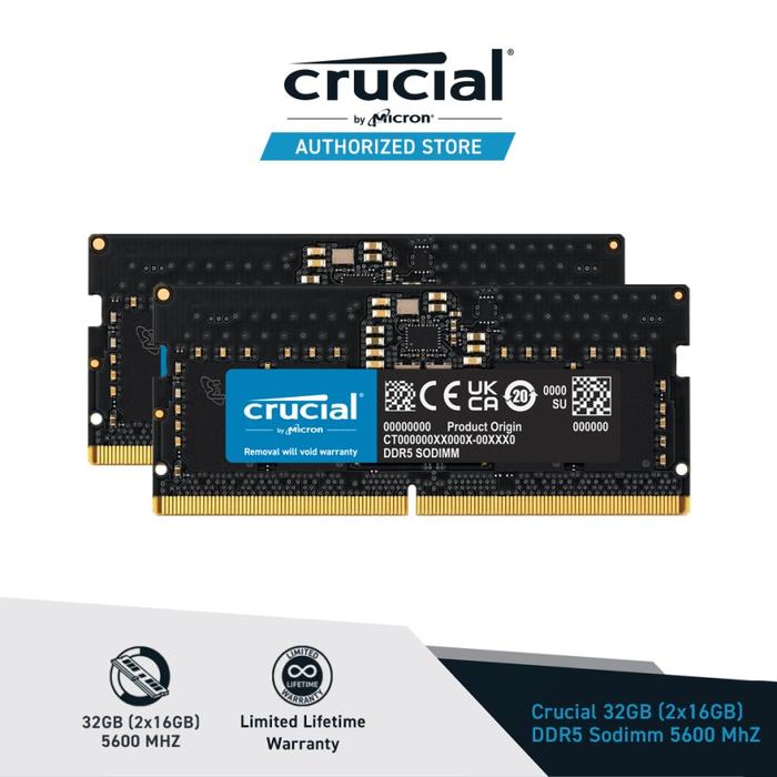 Jual Crucial SODIMM DDR5 32GB (2x16) 5600mhz - Dual Chanel Kit ...