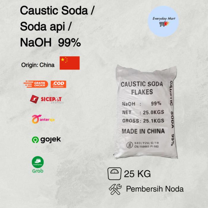 Jual SODA API / CAUSTIC SODA / KAUSTIC SODA 1KG NaOH SODIUM HYDROXIDE 1 ...
