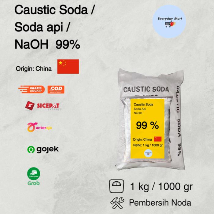 Jual SODA API / CAUSTIC SODA / KAUSTIC SODA 1KG NaOH SODIUM HYDROXIDE 1 ...
