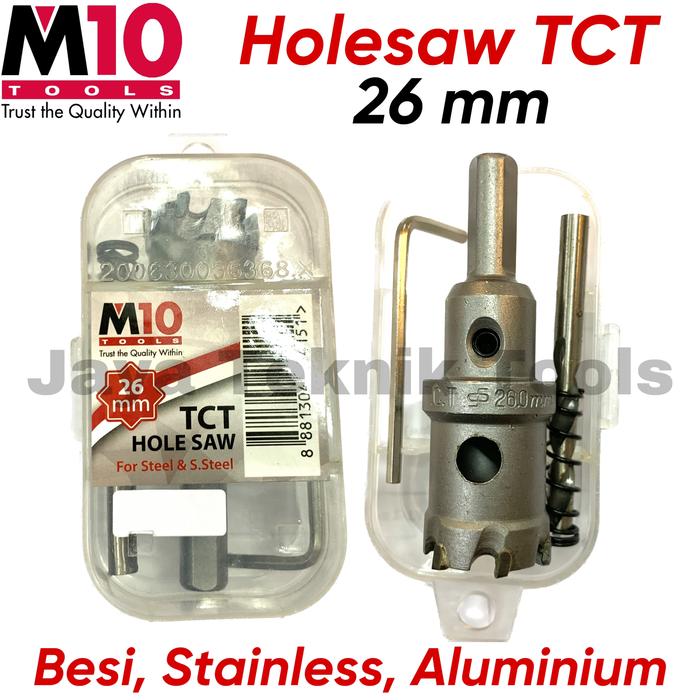 Jual Holesaw TCT 26 mm M10 Stainless Besi Aluminium Hole Saw Matabor ...