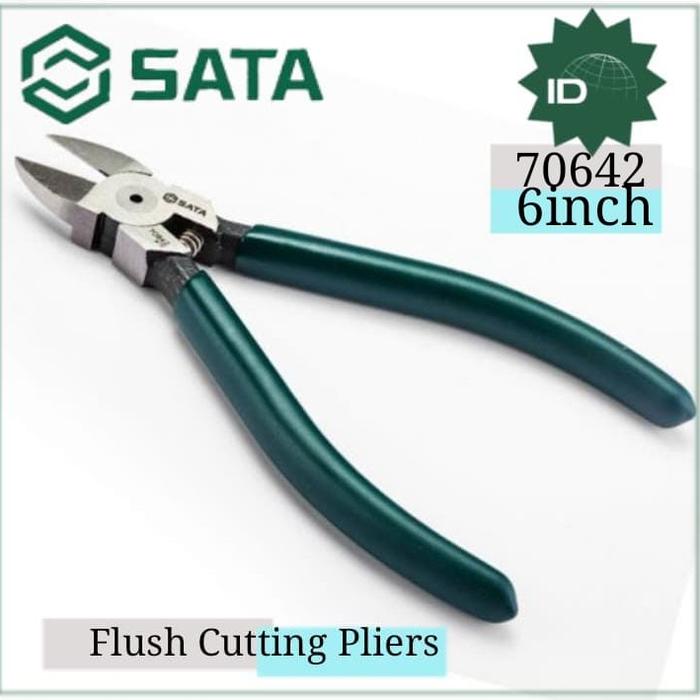 Jual Tang Potong Plasting 6 inch - Plastic Flush Cutting plier SATA ...