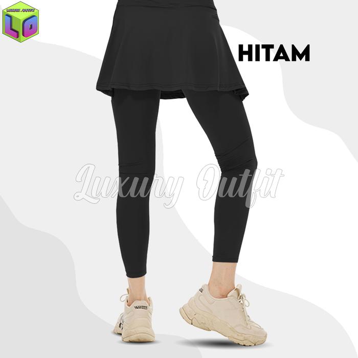 Jual Legging Rok Celana Olahraga Wanita 2in1 Sporty Lejing Senam Lari ...