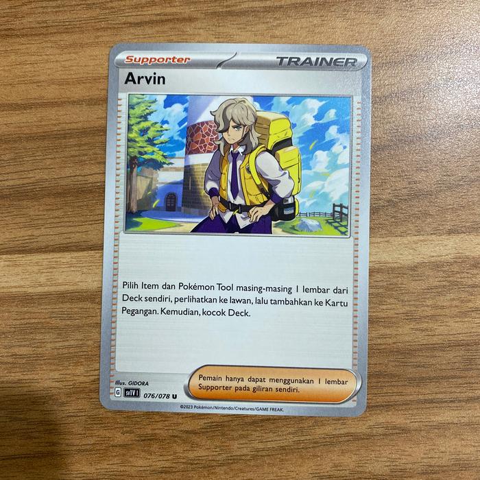 Jual Pokemon Trainer Arvin Supporter Tcg Indonesia Sv1v Di Seller ...