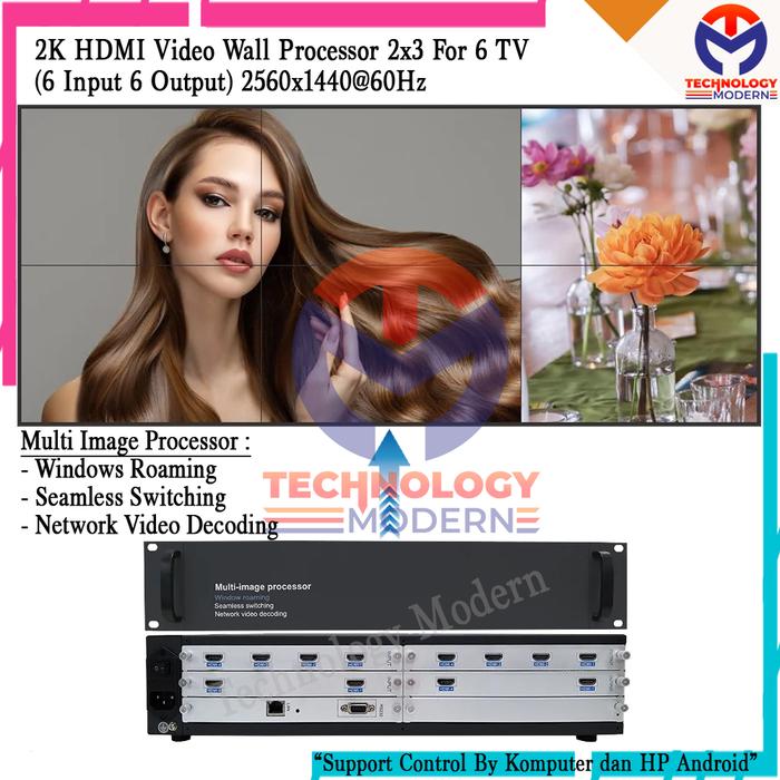 Jual 2K HDMI Video Wall Processor 2x3 For 6 TV (6 Input 6 Output ...