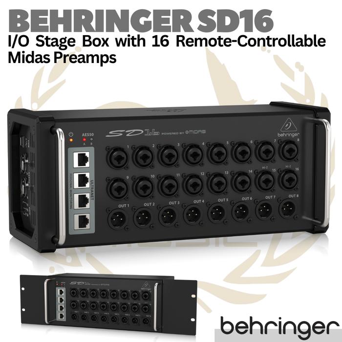 Promo BEHRINGER SD16 Stage Box w/ 16 MIDAS Preamp 8 Outputs | AES50 ...