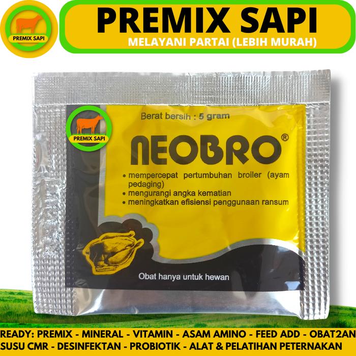 Jual NEOBRO 5 Gram Vitamin Penambah Berat Penggemuk Ayam Broiler ...