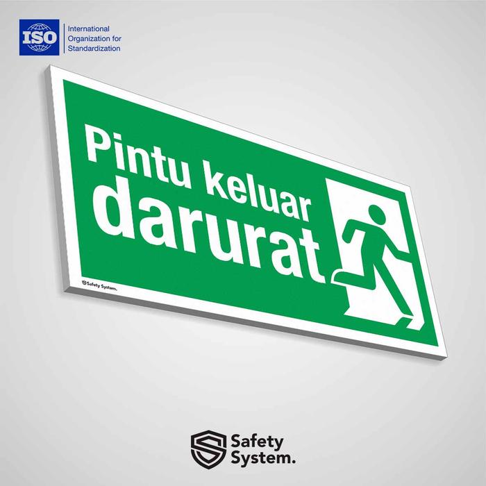 Jual Safety sign K3 tanda pintu keluar darurat emergency exit PVC - M ...