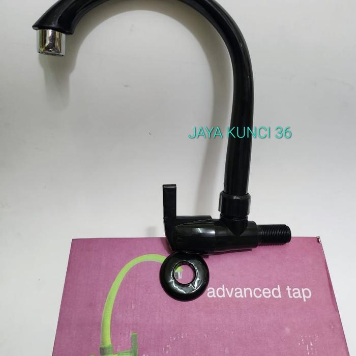 Jual Kran Angsa Tembok PVC CAB / Kran Cuci Piring Hitam Engkol 1/2 ...