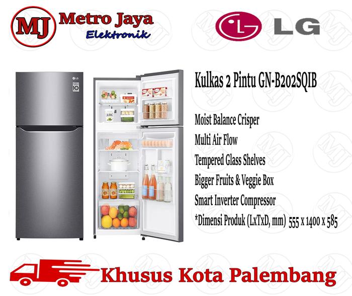 Jual Kulkas 2 Pintu LG GN-B202SQIB Kulkas LG 2 pintu Inverter GNB 202 ...