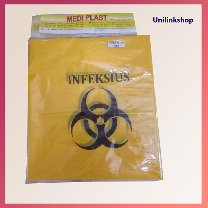 Jual Plastik Sampah Limbah Medis Logo Infeksius 50x75cm (PE ORI ...