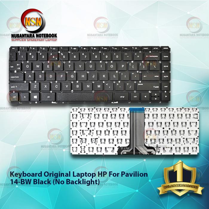 Jual Keyboard Laptop HP Pavilion 14-BW Warna Hitam Black ( No Backlight ...