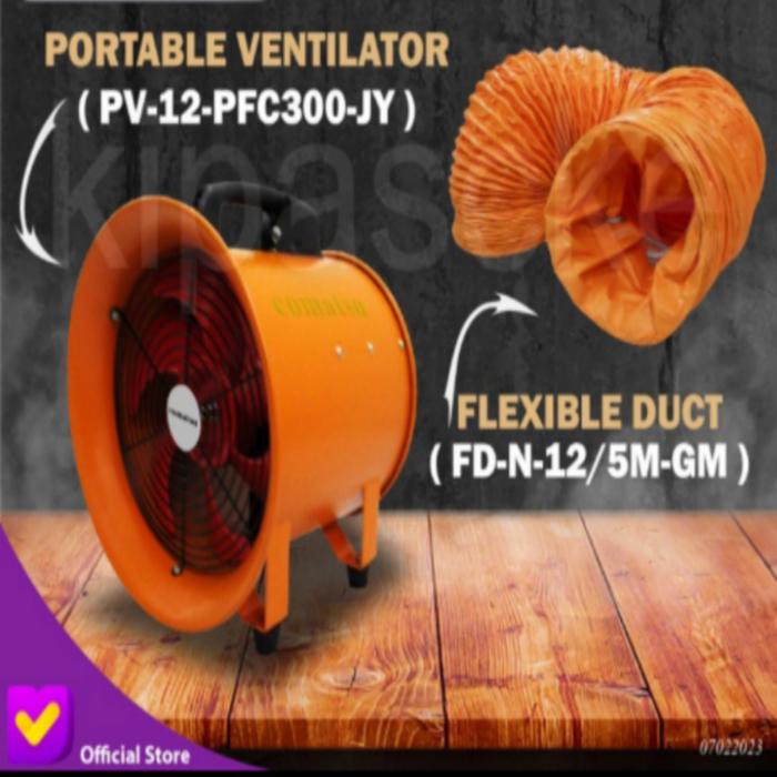Jual Paket Portabel Ventilator Blower 12 inch + Plexible Duct Hose 5 ...