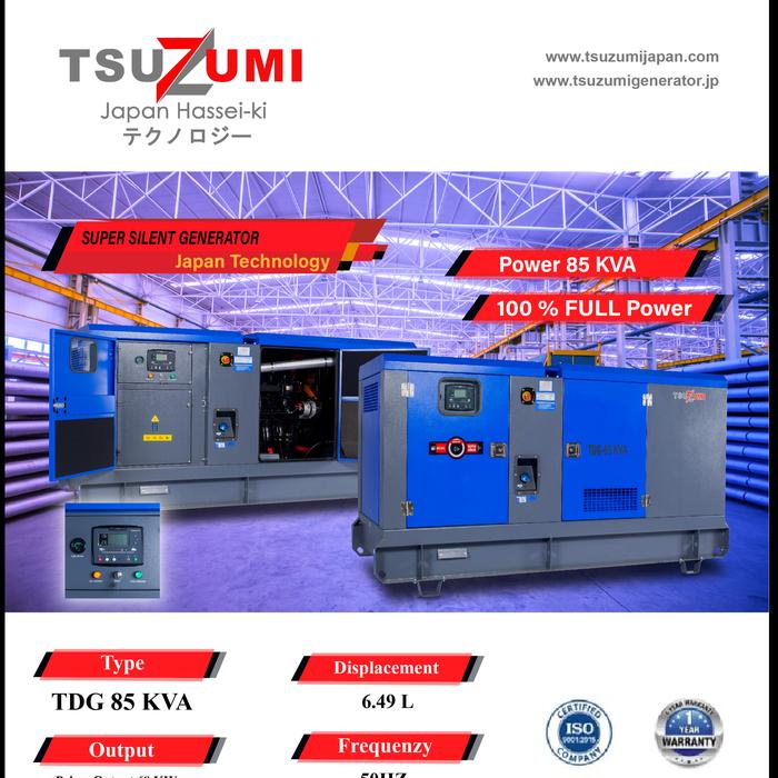 Jual Genset Silent 85 kva 68000 Watt Tsuzumi TDG 85 KVA Japan ...