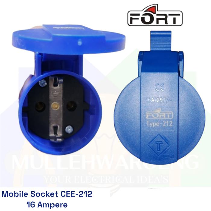 Jual MOBILE SOCKET 2 POLE 16A INDUSTRIAL PLUG FORT FEMALE 2 PIN 16 A ...