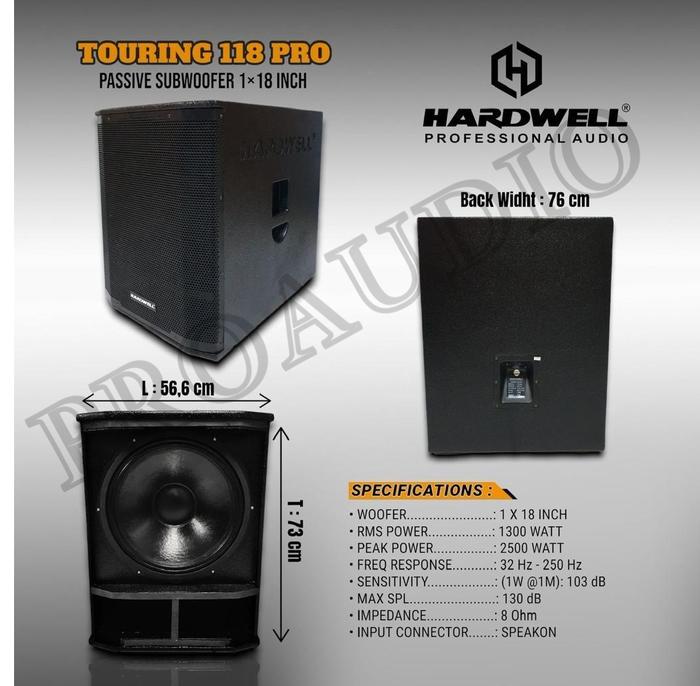 Jual Subwoofer Pasif Hardwell TOURING 118 PRO 118PRO 18 Inch Original - Kota Medan - Proaudio ...