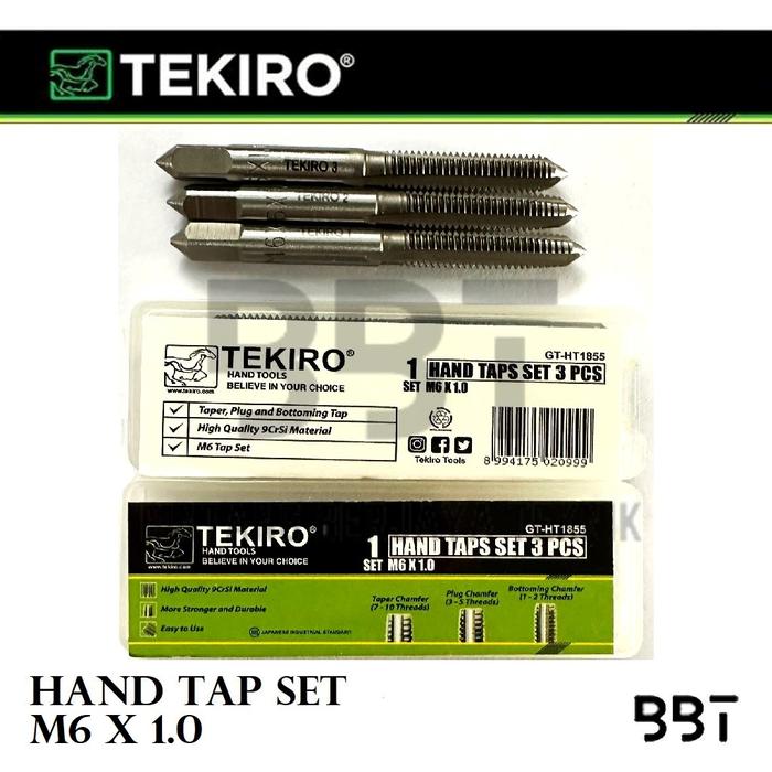 Jual Tekiro Hand Tap M6x1 / Hand Tap Set M6 x 1 / Pembuat Drat M6x1.0 ...