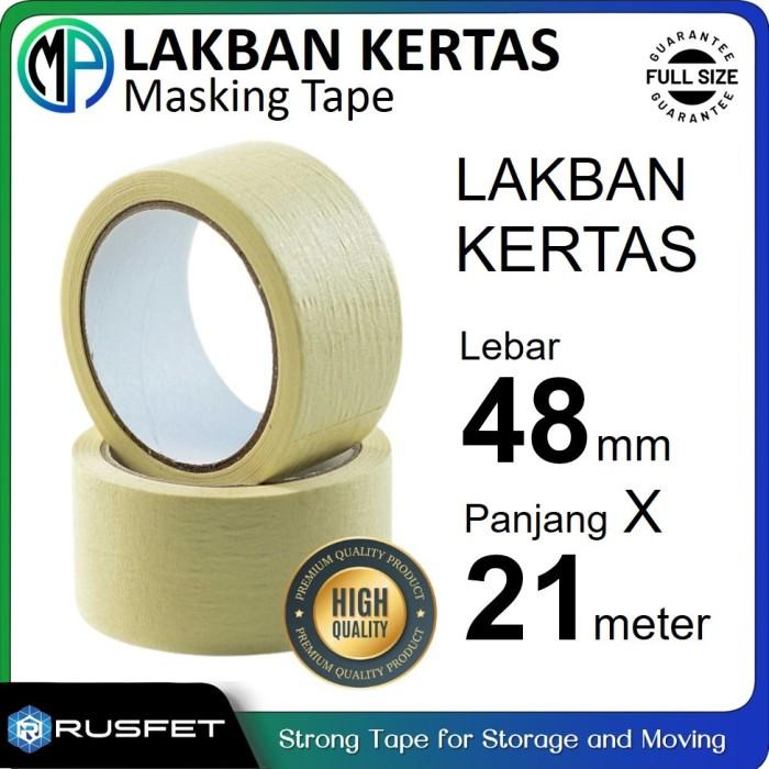 Jual Lakban Isolasi Kertas / Masking Tape Kuning 48mm x 21mtr Rusfet ...