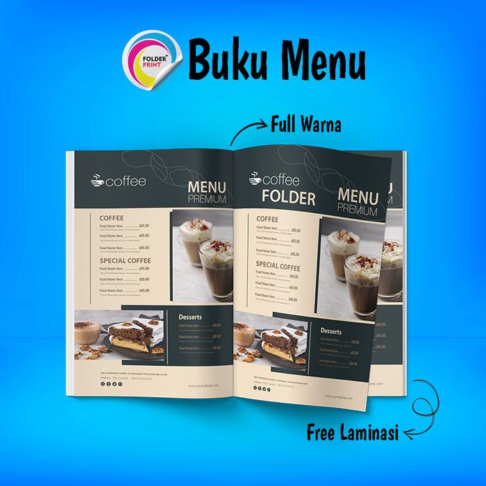 Jual Cetak Buku Menu Makanan Minuman Cafe Custom - STAPLES, TANPA ...