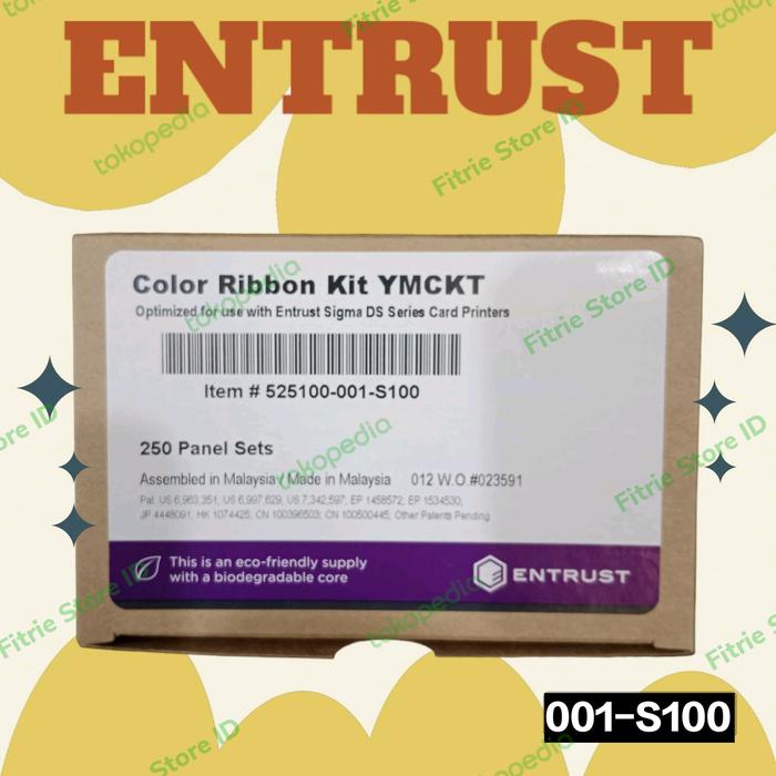 Jual Ribbon Color YMCKT 525100-001-S100 / Entrust / 525100-001-S100 ...