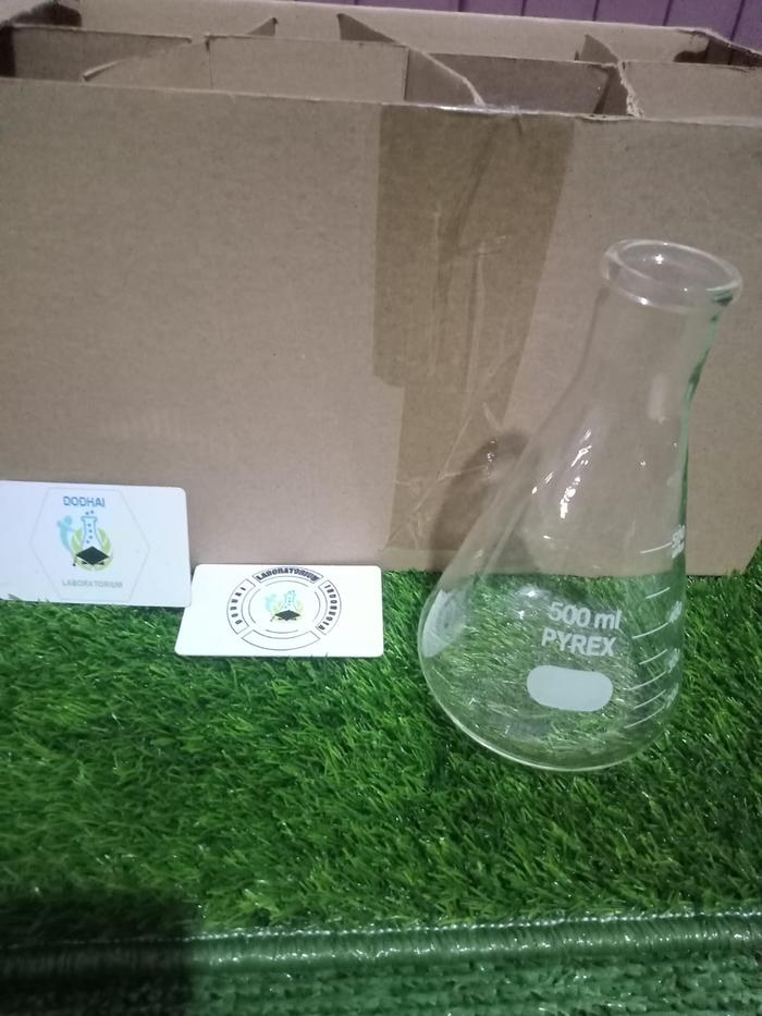 Jual Erlenmeyer / Erlenmayer / Elemayer / elemeyer pyrex, 500ml - Kota ...