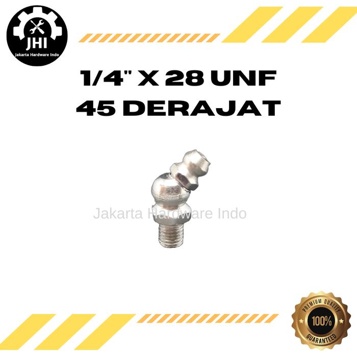 Jual NIPPLE GREASE 1/4*28 UNF 45° UNF NIPPLE GREASE STEEL CHROME - Kota ...