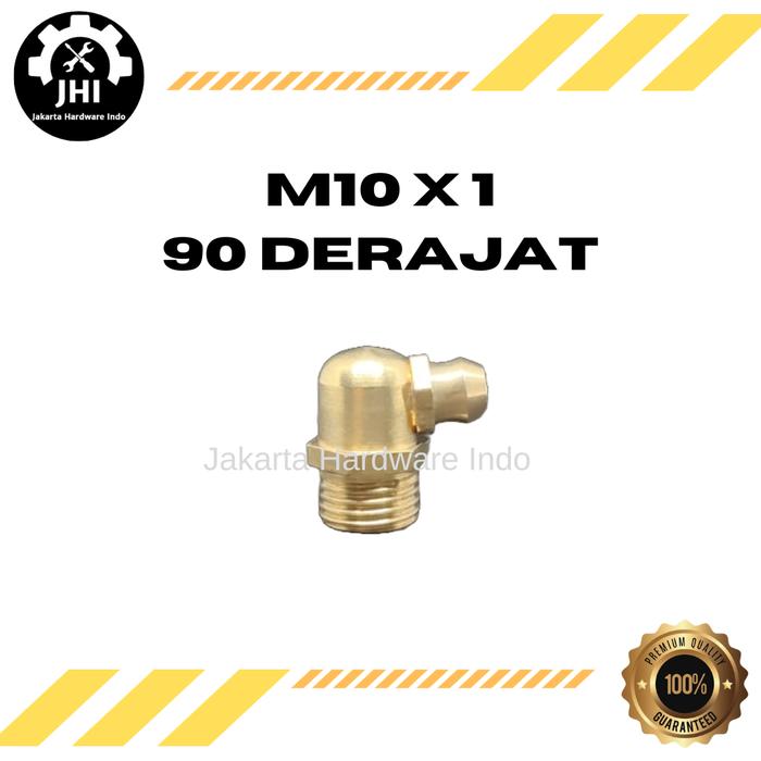 Jual NEPEL GREASE 10MM M10*1 90°/ NIPPLE GREASE / NEPEL GEMUK KUNINGAN ...