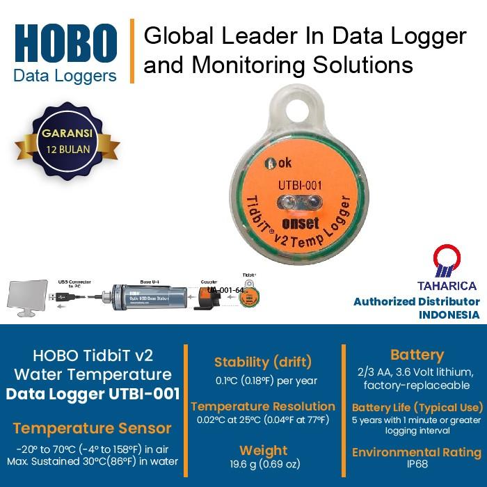 Jual Alat Ukur Suhu Air HOBO UTBI-001 TidbiT v2 Water Temp Data Logger ...