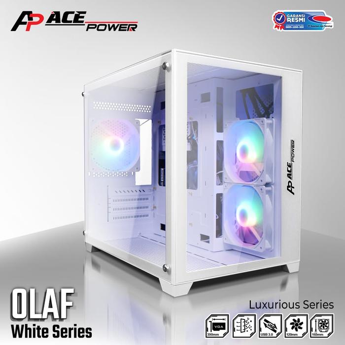 Promo Ace Power OLAF - Tempered Glass Mid Tower m-ATX Gaming Case ...