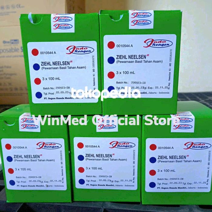 Jual INDO REAGEN Pewarna Ziehl Neelsen 3 x 100 ml BTA (Basil Tahan Asam ...