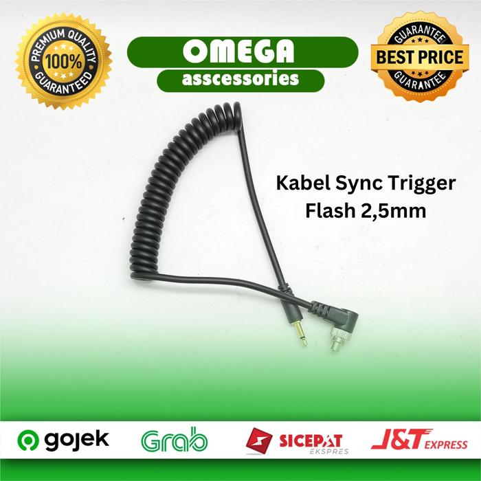 Jual Kabel Cable Sync Flash 2.5mm to Male with Screw Lock For Trigger ...