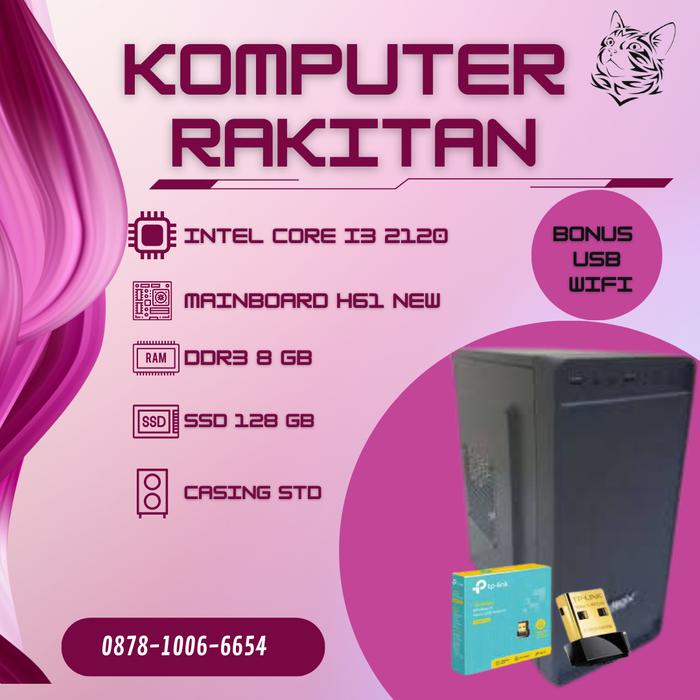 Jual PC Komputer Rakitan Core I3 2120 Ram 8GB SSD 128GB CASING PSU ...