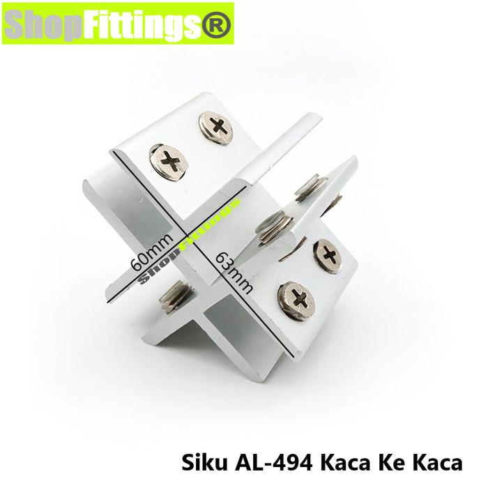 Jual Braket Kaca Klem Jepit Sudut Sambungan Clip Glass Clamp Corner ...