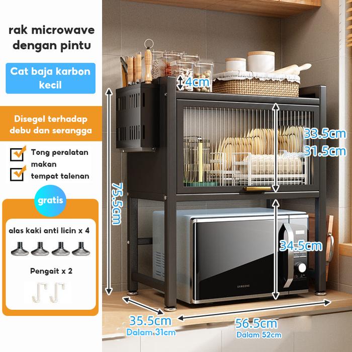 Jual Rak Dapur Susun Microwave Rack Oven Rak Penyimpanan Stainless ...