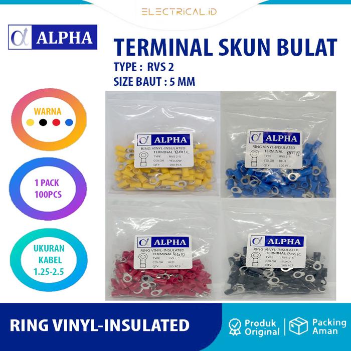 Jual Terminal Sekun Bulat Skun Ring O RVS 2-3.5mm Brand Alpha - Kota ...